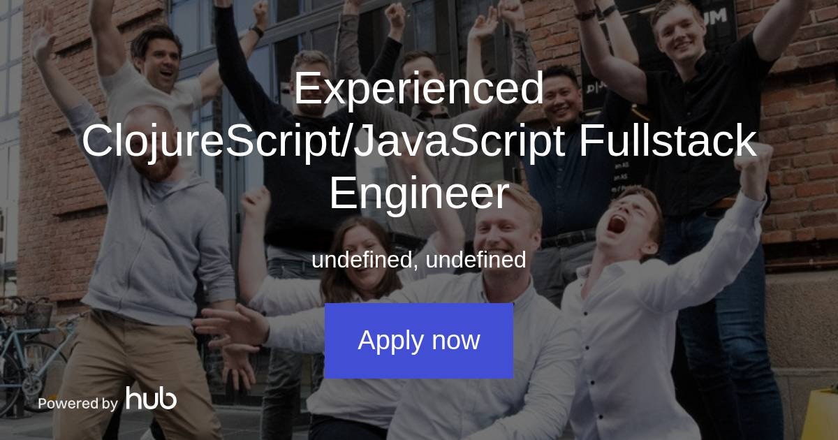 The Hub | Experienced ClojureScript/JavaScript Fullstack Engineer | Eventum Norge AS