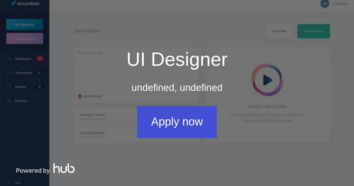 The Hub | UI Designer | Accordium