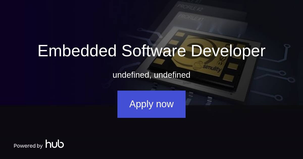 The Hub | Embedded Software Developer | Simulity Labs Scandinavia