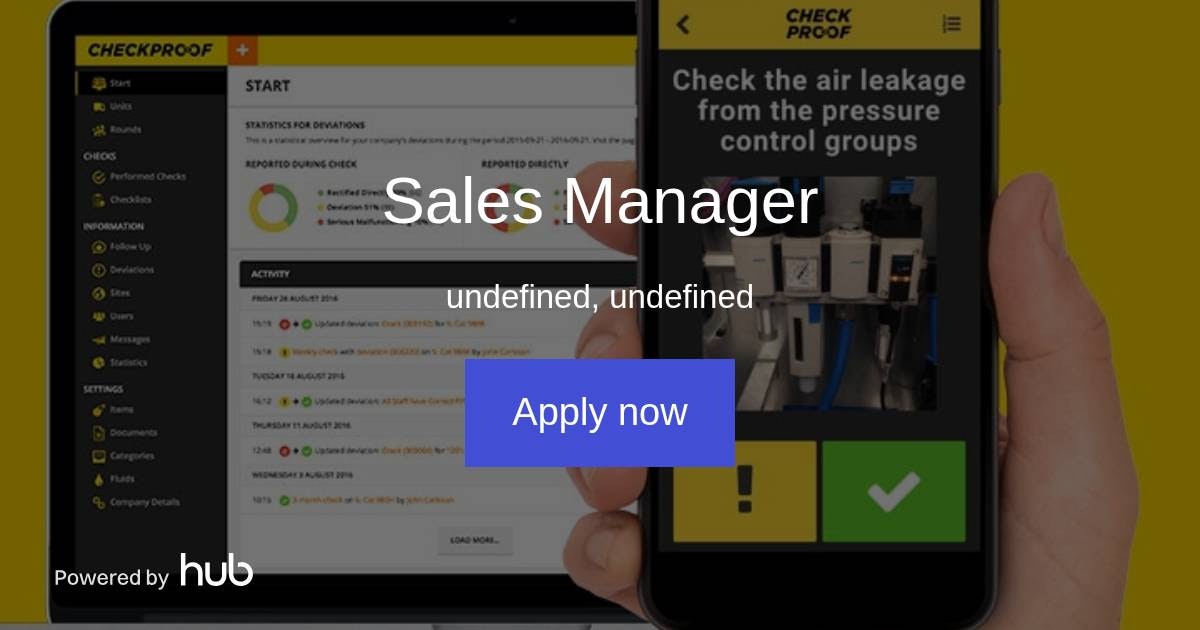 The Hub | Sales Manager | CheckProof