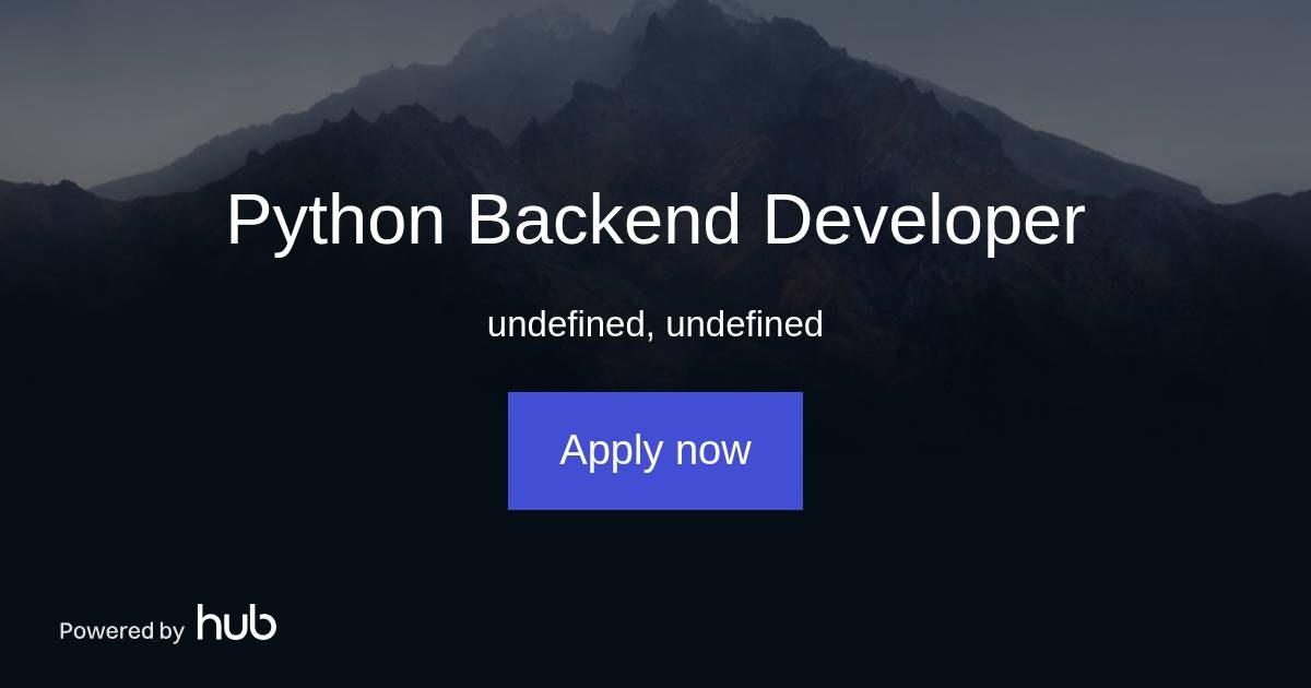 The Hub | Python Backend Developer | Settle