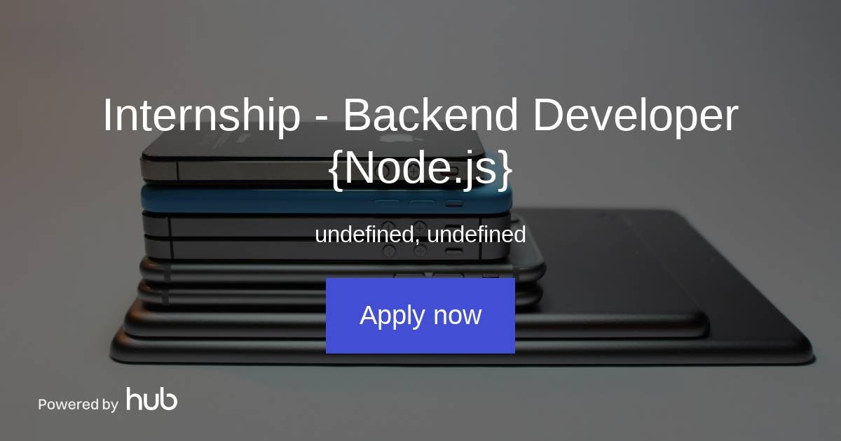 The Hub | Internship - Backend Developer {Node.js} | Lokalist