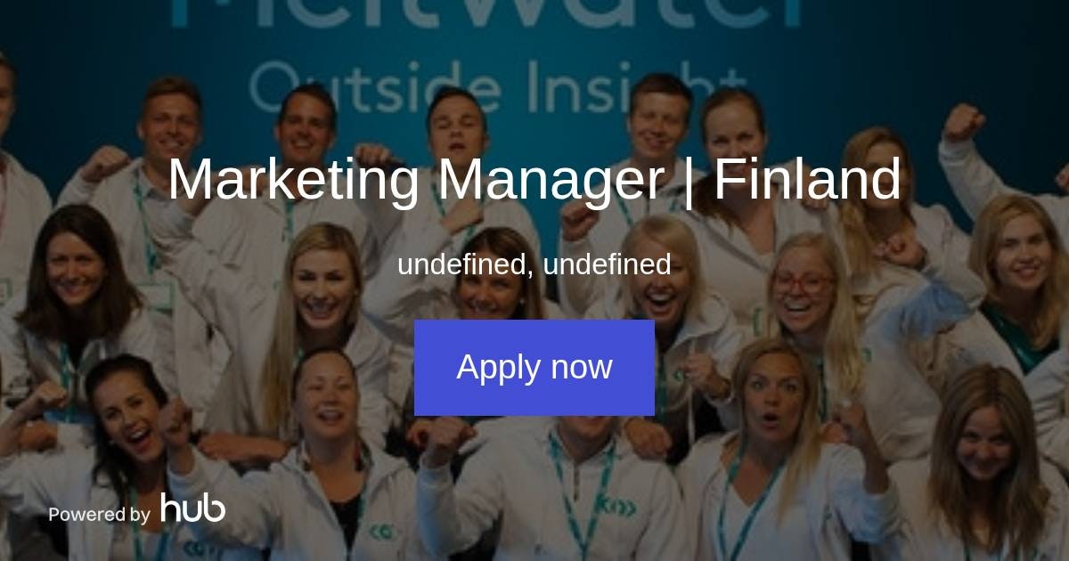 The Hub | Marketing Manager | Finland | Meltwater Finland