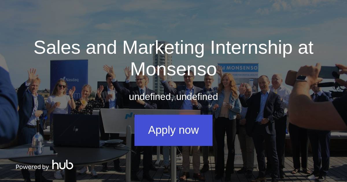 The Hub | Sales and Marketing Internship at Monsenso | Monsenso
