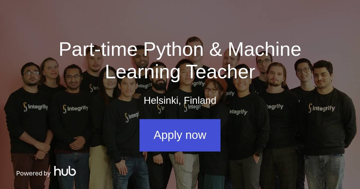 The Hub | Part-time Python & Machine Learning Teacher | Integrify