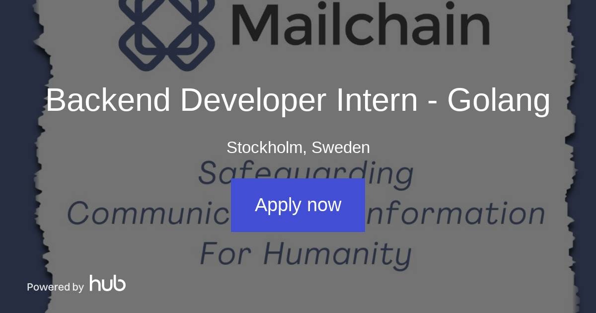 The Hub | Backend Developer Intern - Golang | No longer
