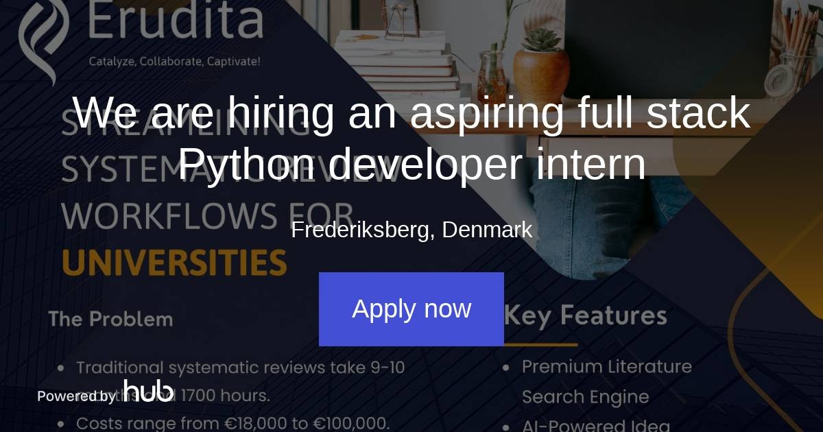 The Hub | We are hiring an aspiring full stack Python developer intern ...