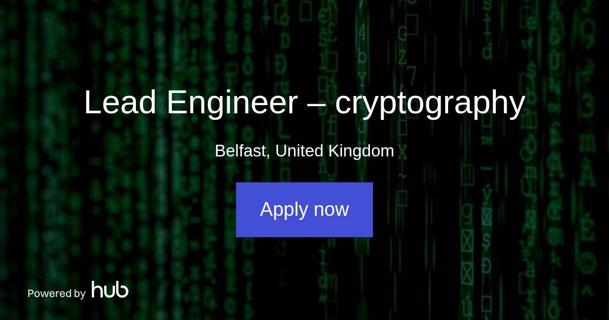 The Hub | Lead Engineer – cryptography | Angoka