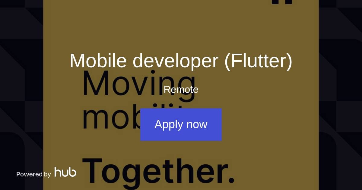 The Hub | Mobile developer (Flutter) | TraffiTech