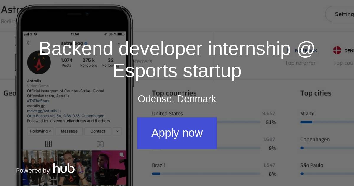 The Hub | Backend developer internship @ Esports startup | CAVEA Technologies Group ApS
