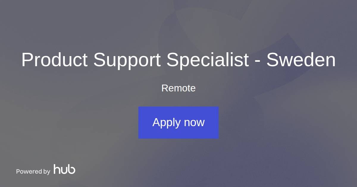 The Hub | Product Support Specialist - Sweden | Superb
