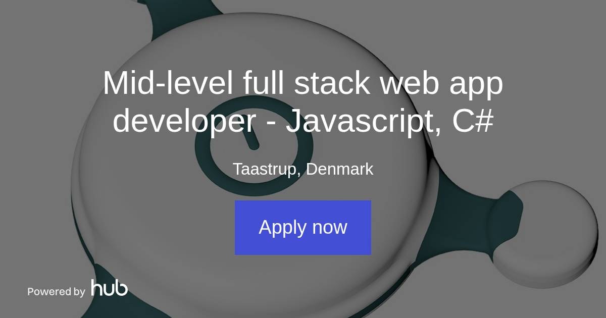 The Hub | Mid-level full stack web app developer - Javascript, C# | Cortrium