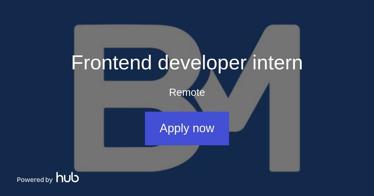 The Hub | Frontend developer intern | Benchmarked