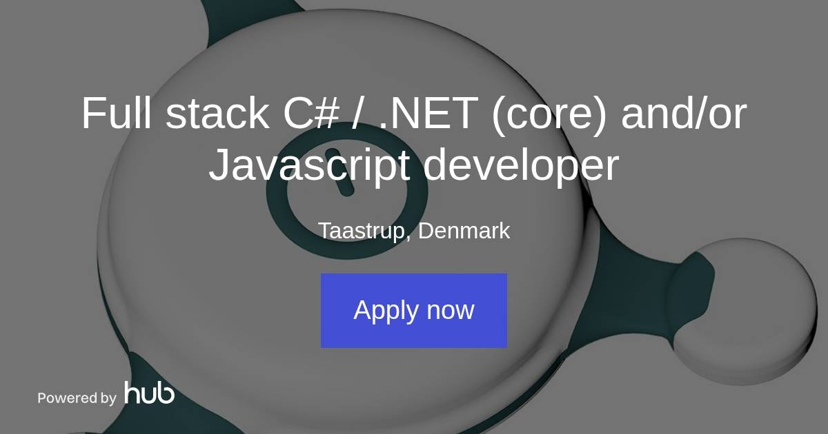 The Hub | Full stack C# / .NET (core) and/or Javascript developer | Cortrium