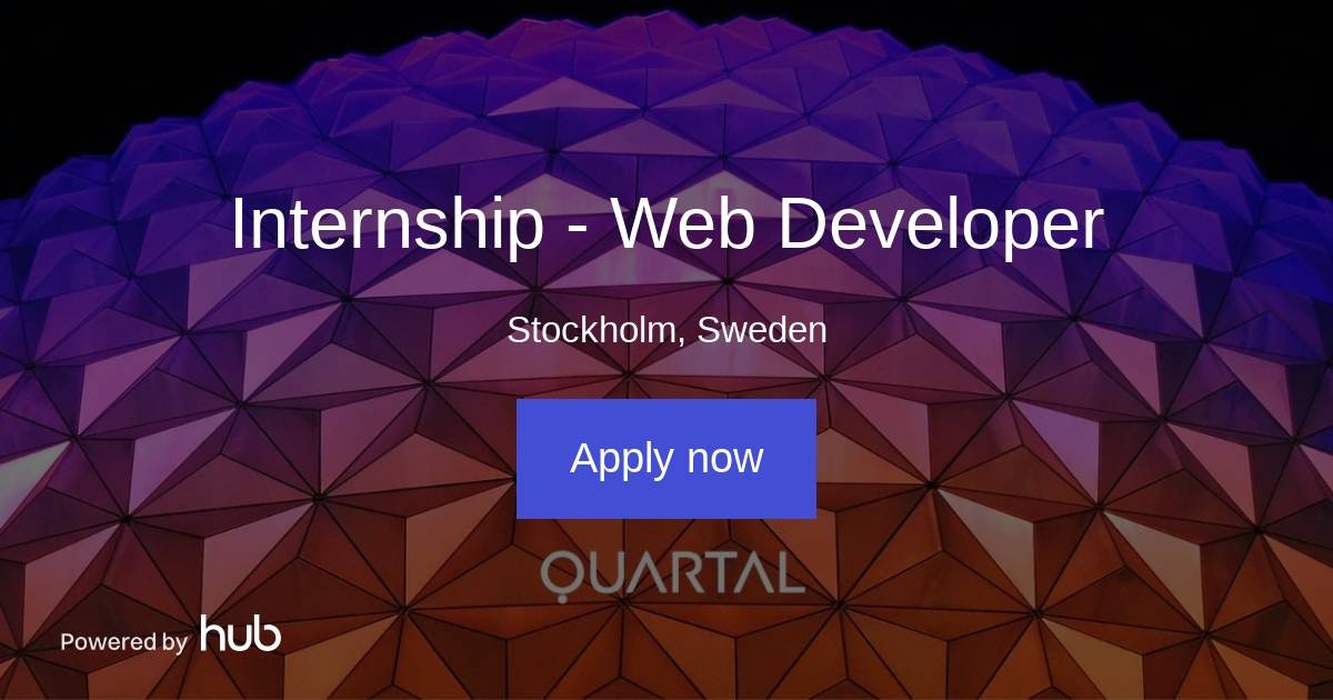 The Hub | Internship - Web Developer | Quartal Ventures AB