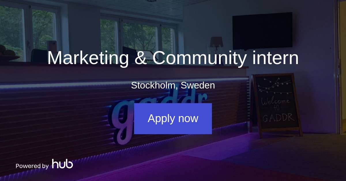 The Hub | Marketing & Community intern | Gaddr