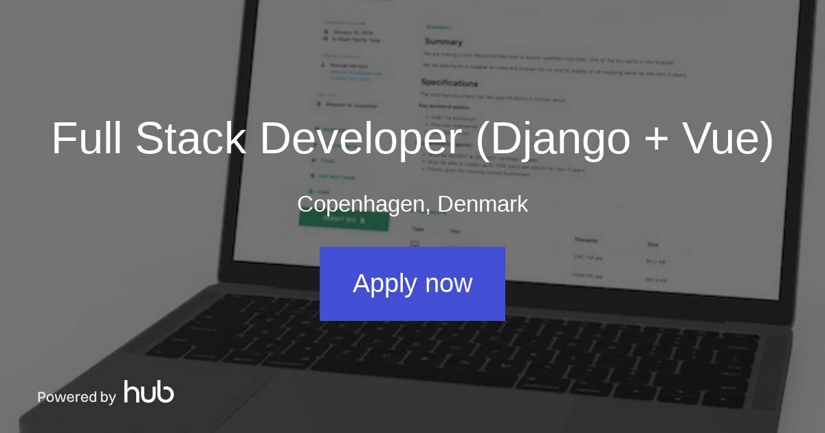 The Hub | Full Stack Developer (Django + Vue) | Supplios