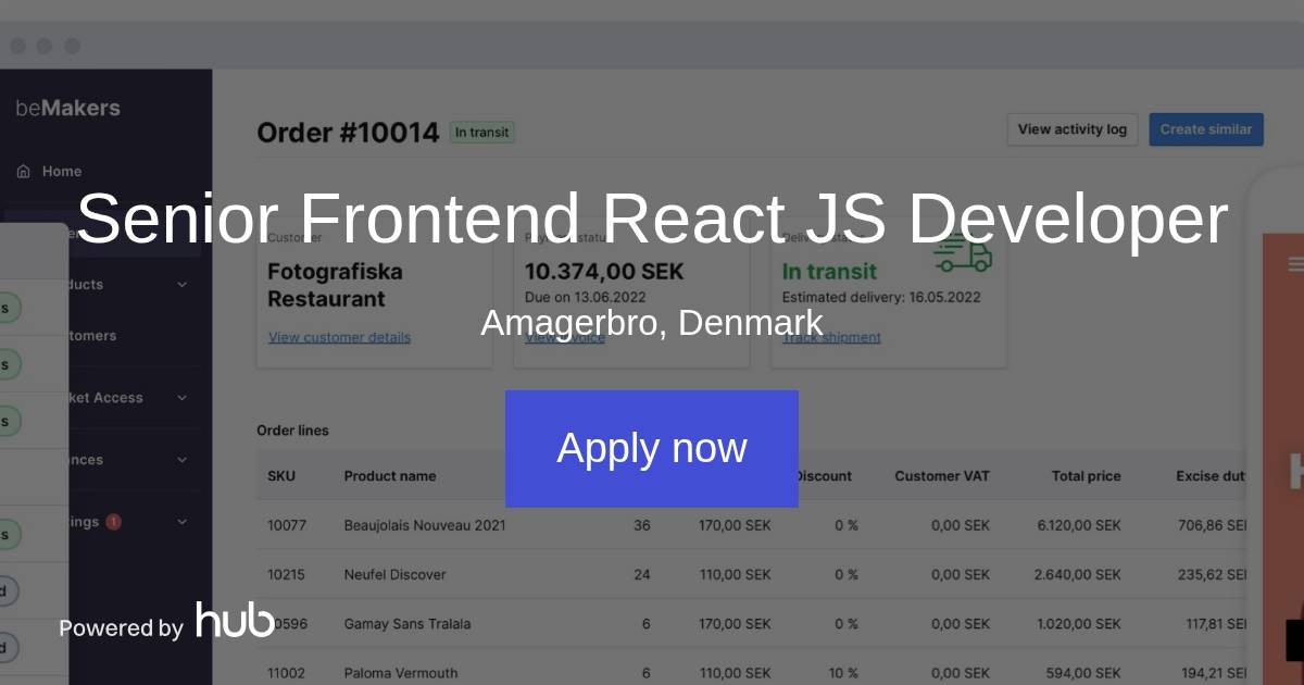 The Hub | Senior Frontend React JS Developer | Bemakers