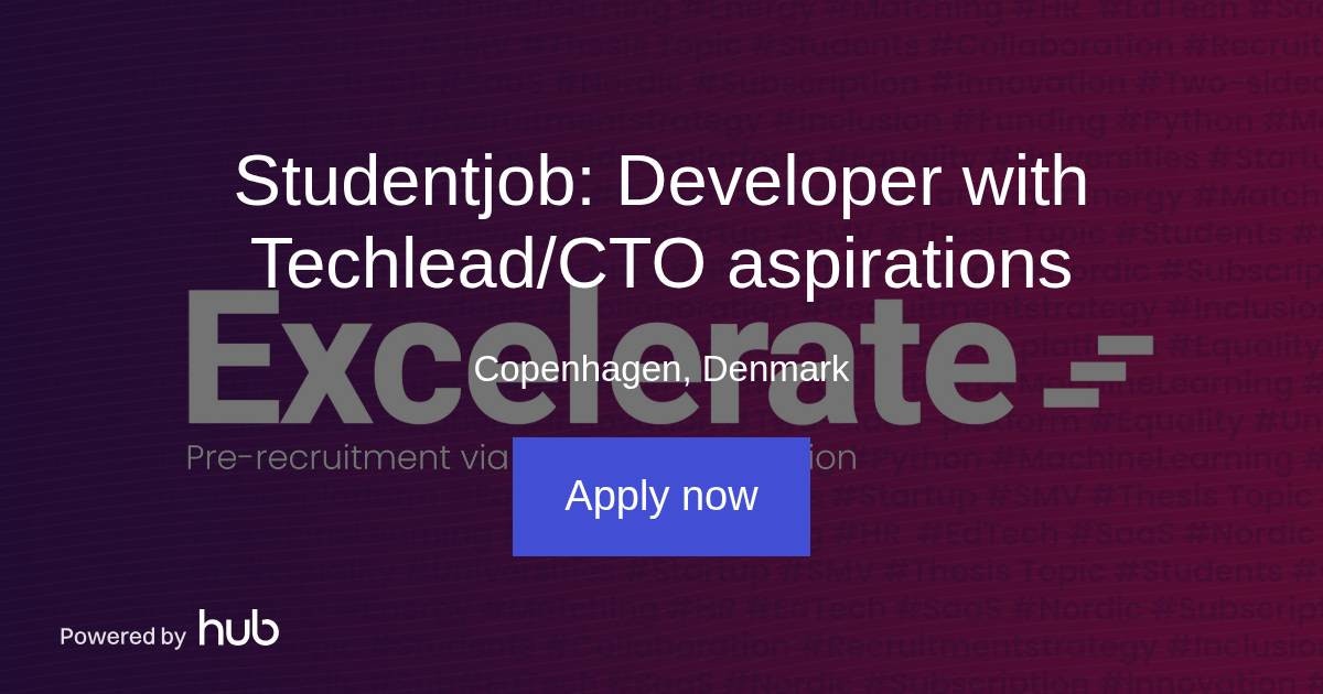 The Hub | Studentjob: Developer with Techlead/CTO aspirations | Excelerate