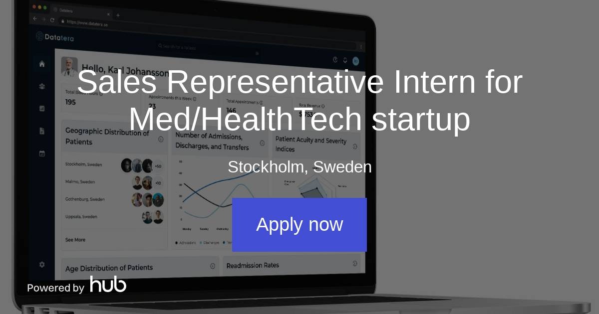 The Hub | Sales Representative Intern for Med/HealthTech startup ...