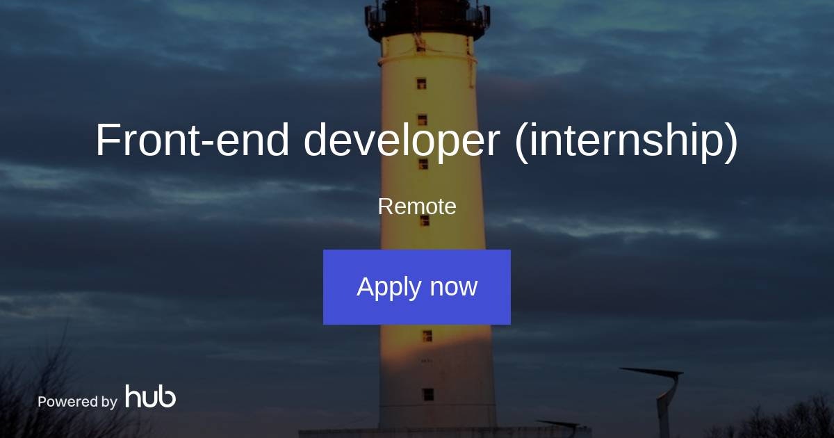 The Hub | Front-end developer (internship) | Startup Lighthouse