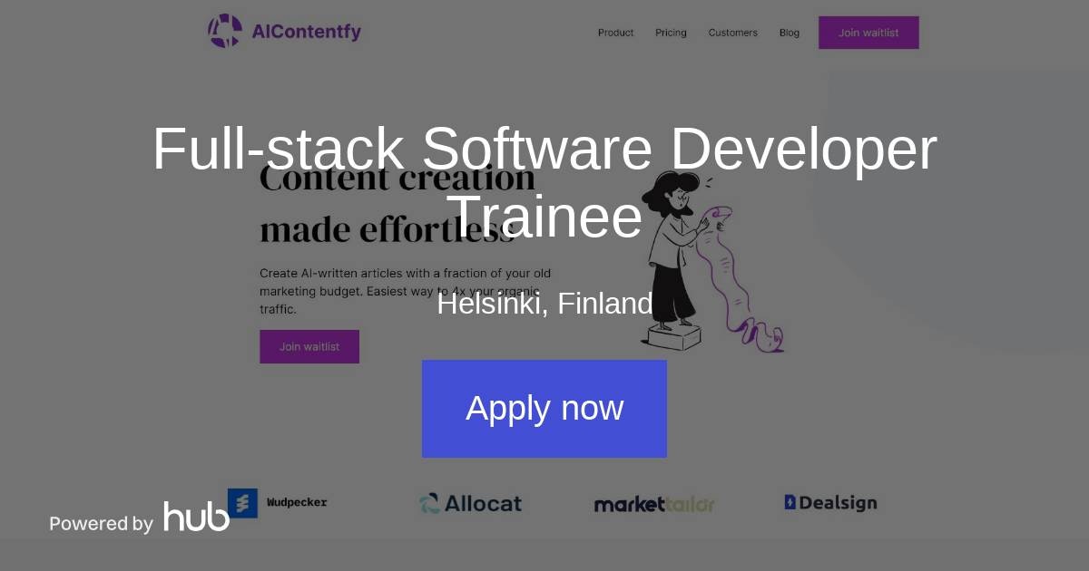 The Hub | Full-stack Software Developer Trainee | AIContentfy