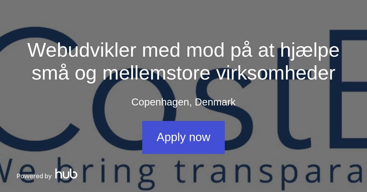 The Hub | Webudvikler med mod på at hjælpe små og mellemstore virksomheder | CostBits