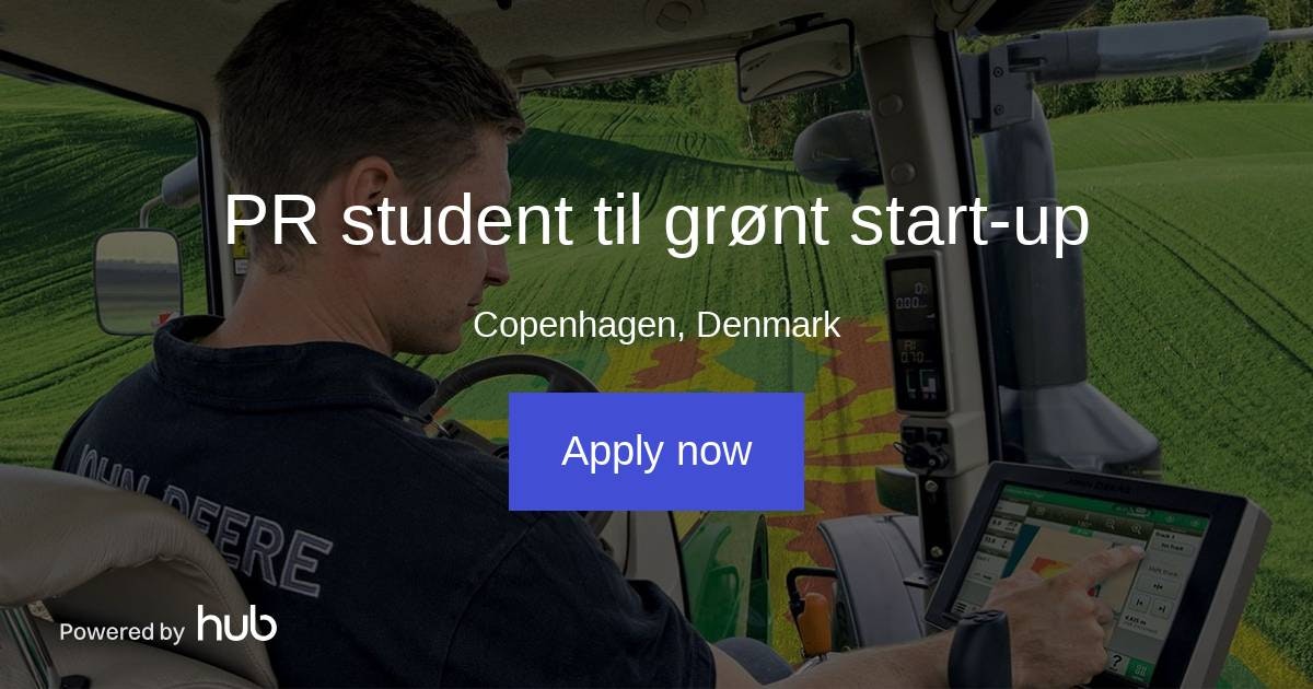 The Hub | PR student til grønt start-up | PerPlant