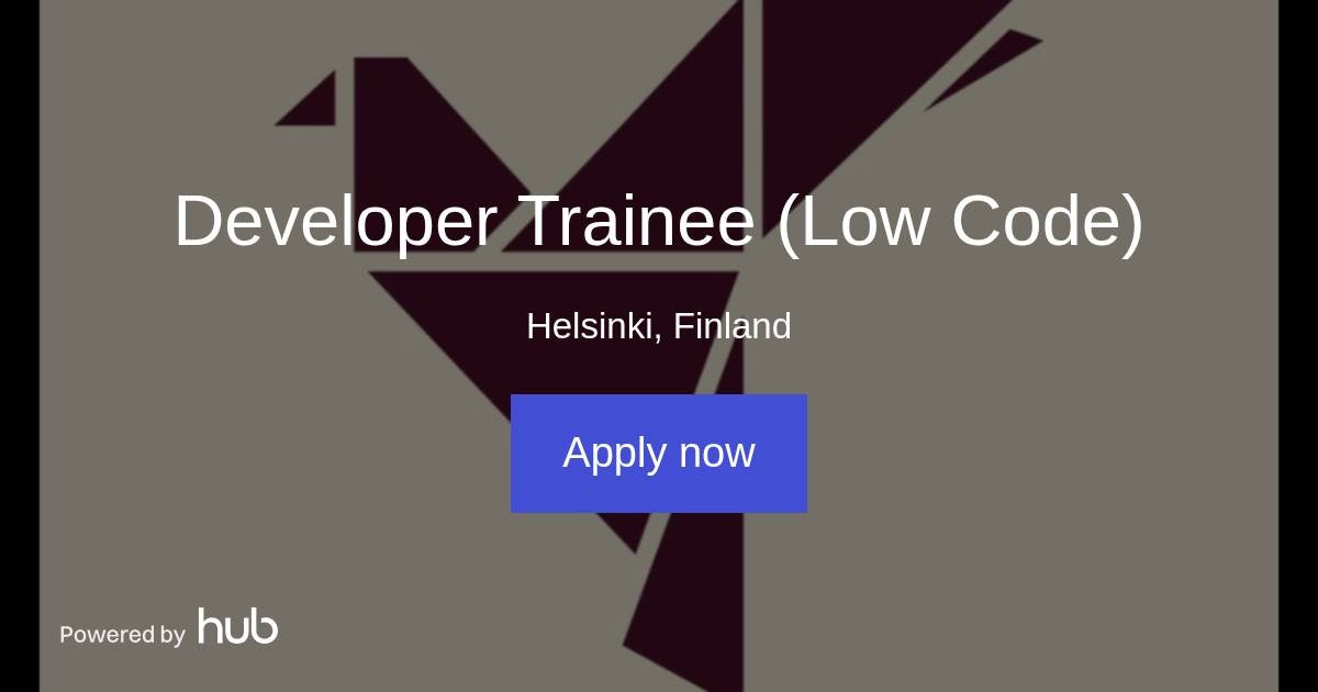The Hub | Developer Trainee (Low Code) | Lahjakamu / Marketplace startup