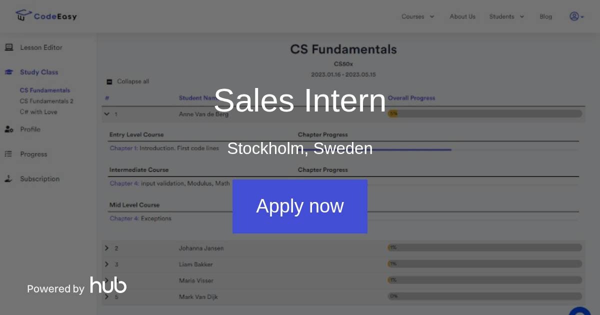 The Hub | Sales Intern | CodeEasy