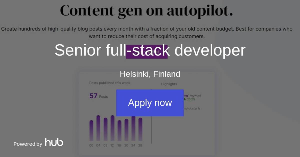 The Hub | Senior full-stack developer | AIContentfy