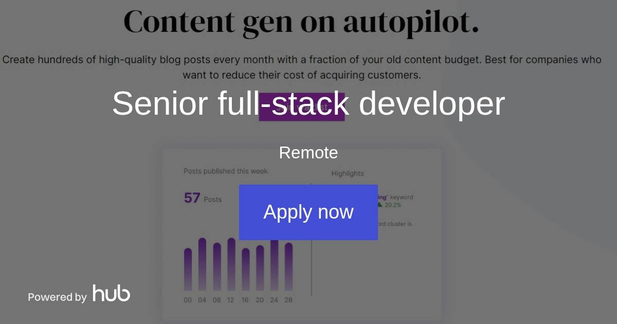 The Hub | Senior full-stack developer | AIContentfy