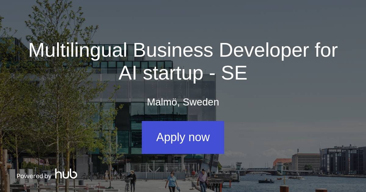 The Hub | Multilingual Business Developer for AI startup - SE | Pluto Technologies