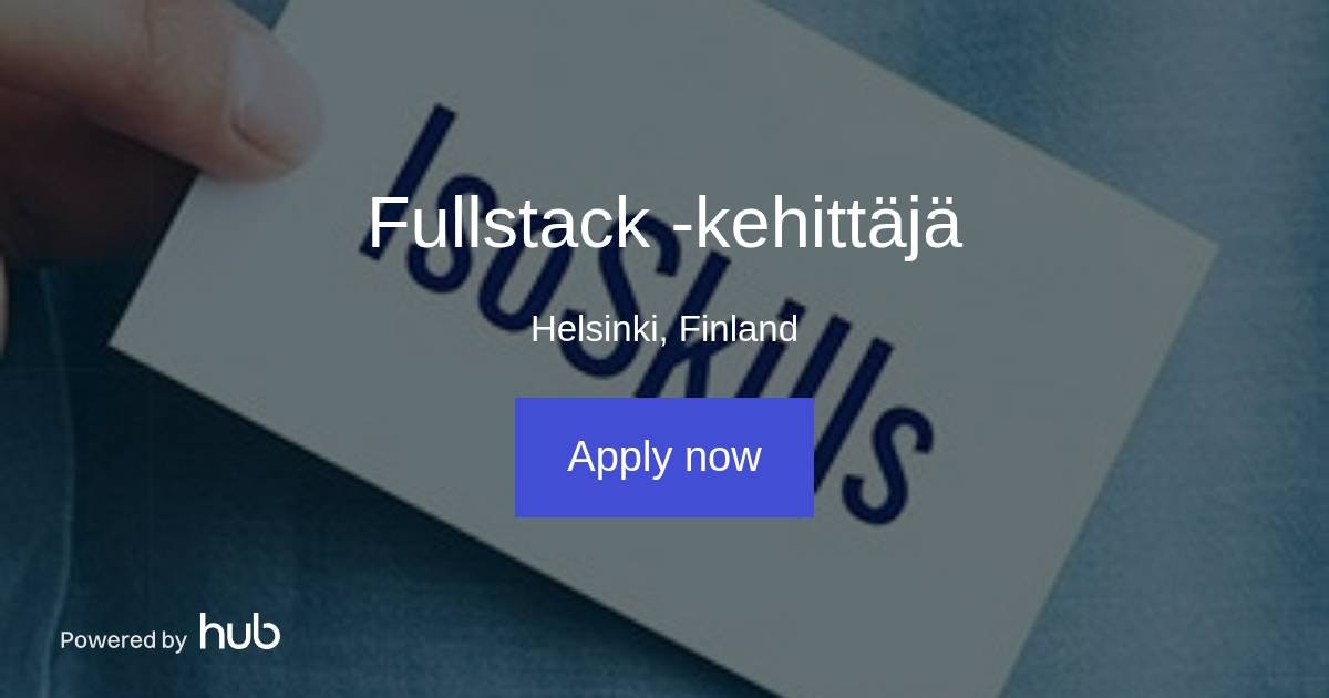The Hub | Fullstack -kehittäjä | IsoSkills Oy