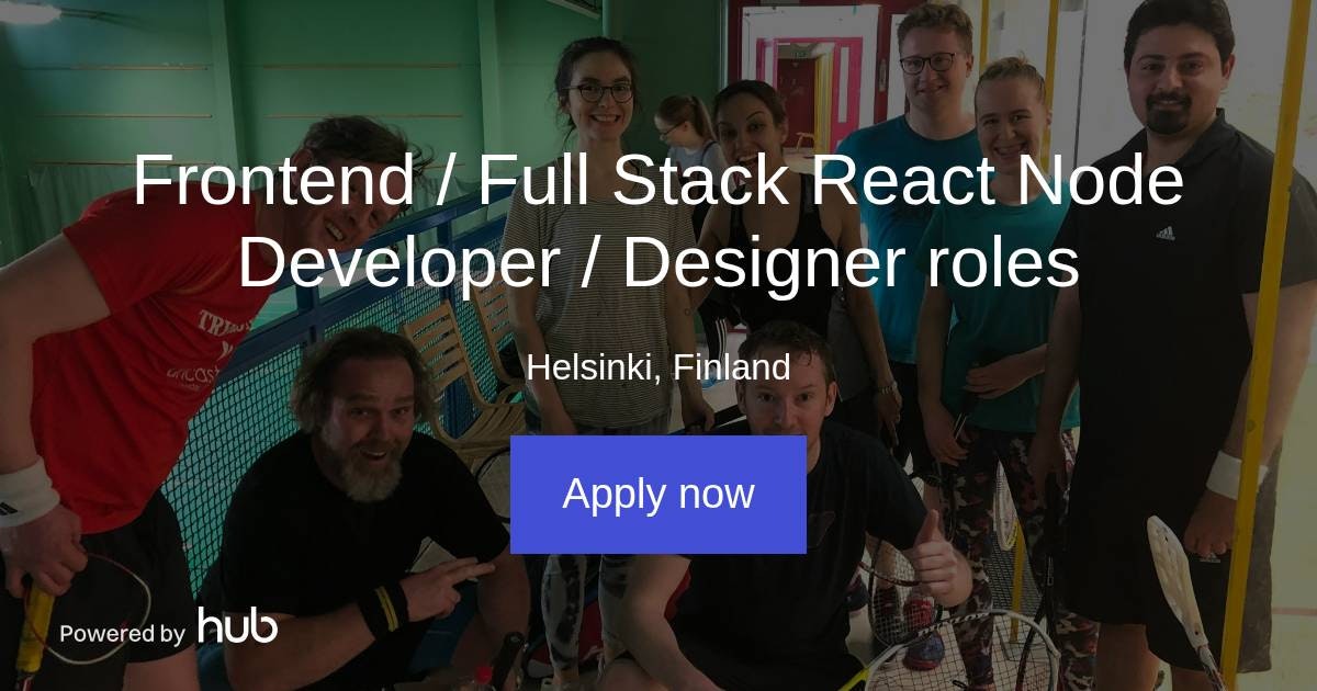The Hub | Frontend / Full Stack React Node Developer / Designer roles ...