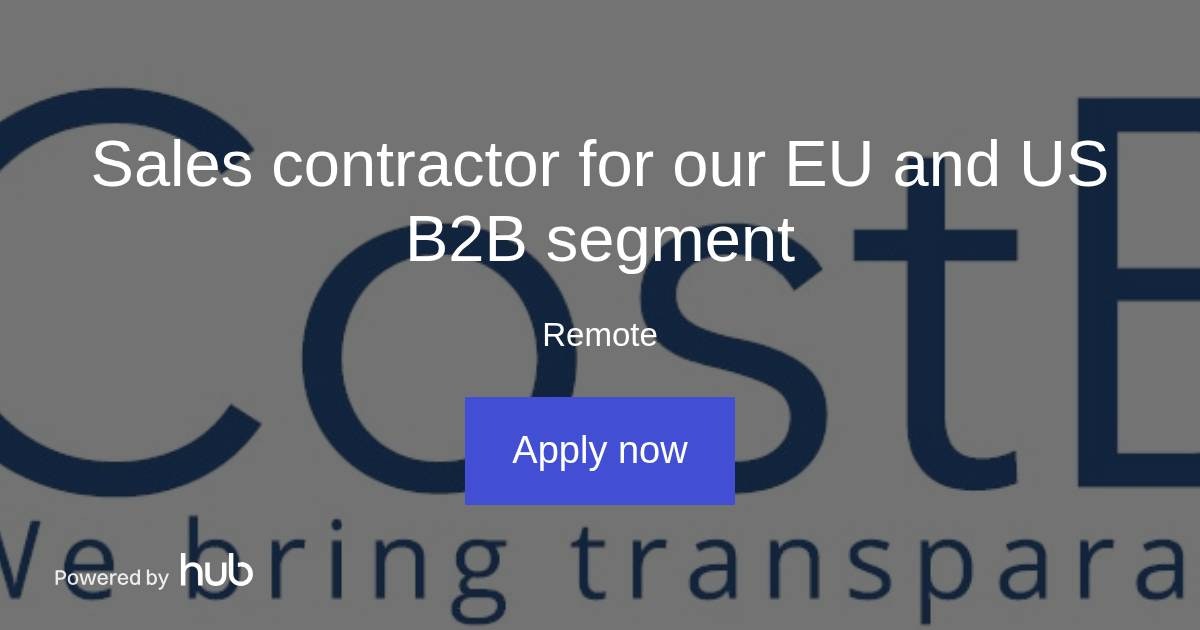 The Hub | Sales contractor for our EU and US B2B segment | CostBits