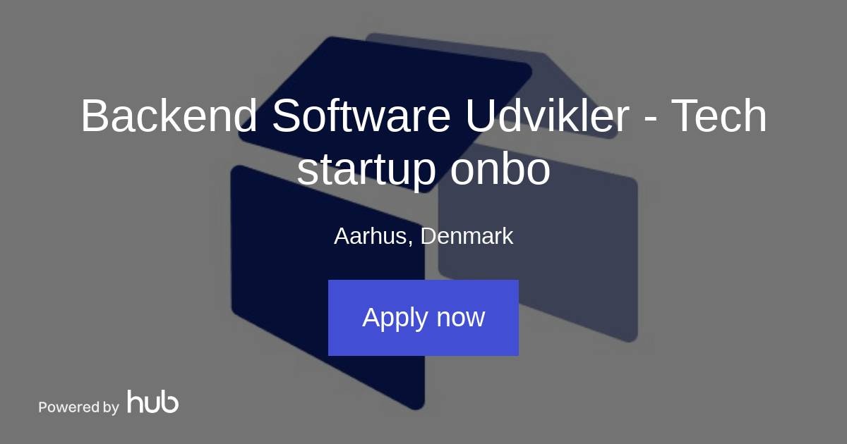 The Hub | Backend Software Udvikler - Tech startup onbo | Onbo - Din online bolig