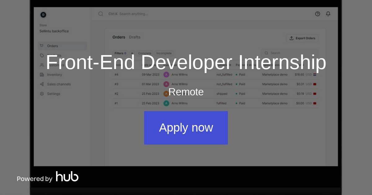 The Hub | Front-End Developer Internship | Sellintu ApS