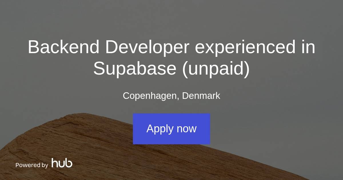 The Hub | Backend Developer experienced in Supabase (unpaid) | The Collective