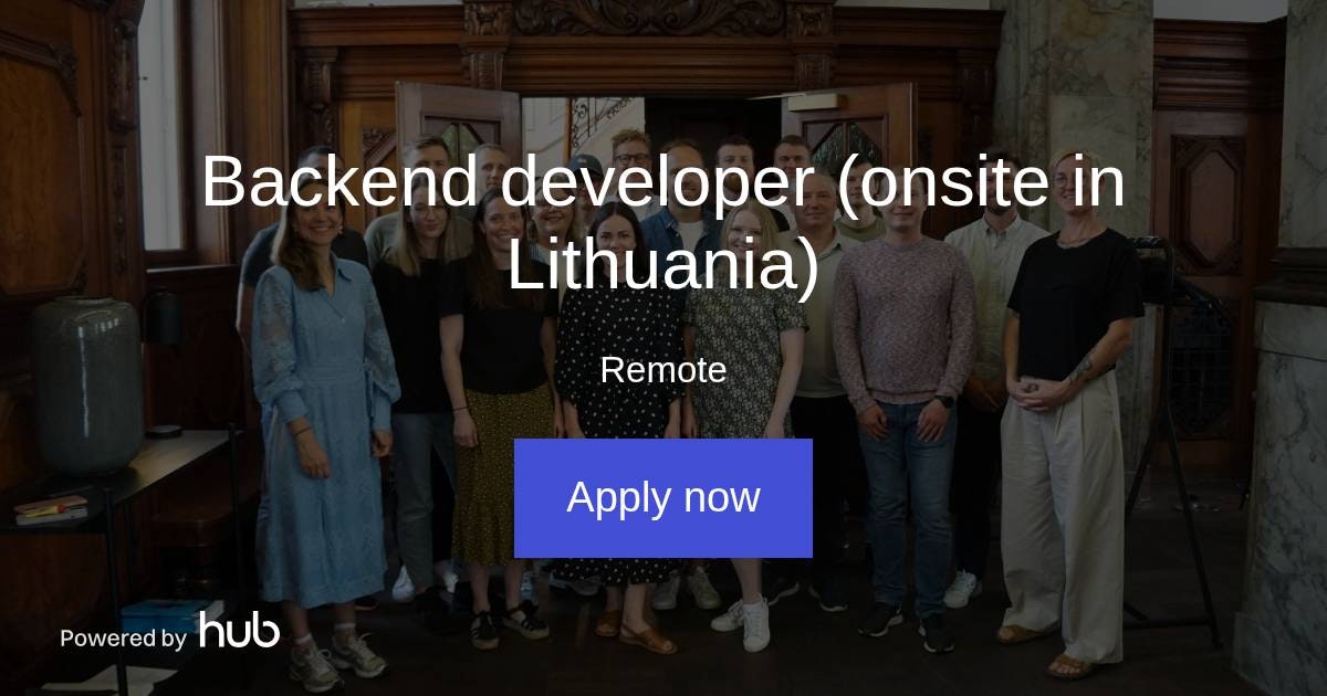 The Hub | Backend developer (onsite in Lithuania) | comundo