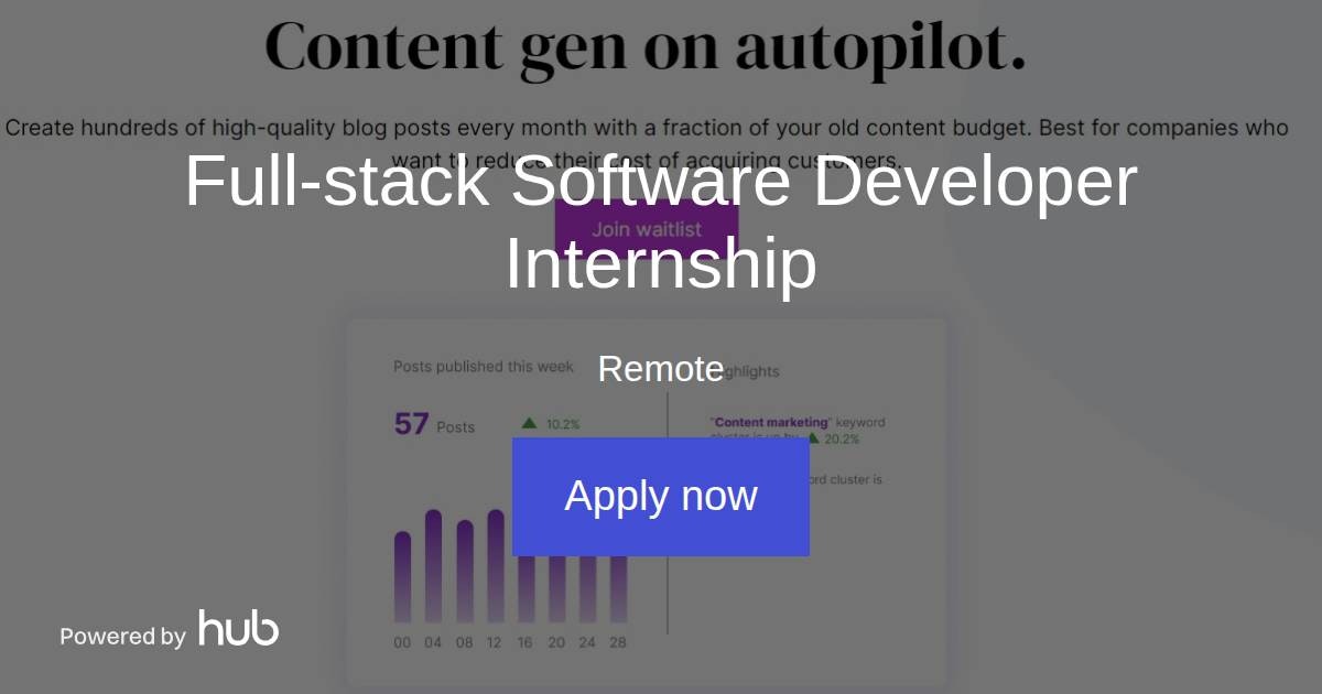 The Hub | Full-stack Software Developer Internship | AIContentfy