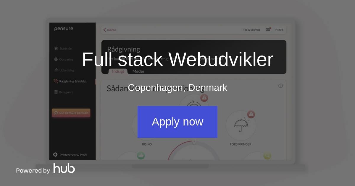 The Hub | Full stack Webudvikler | Pensure