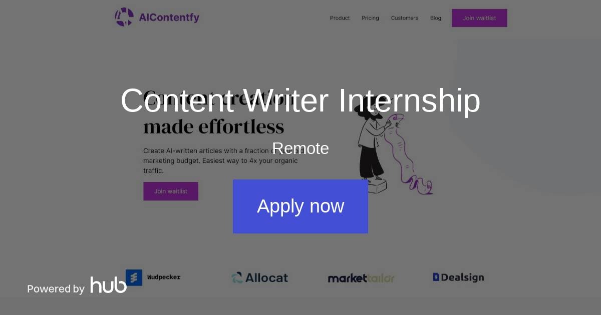 The Hub | Content Writer Internship | AIContentfy