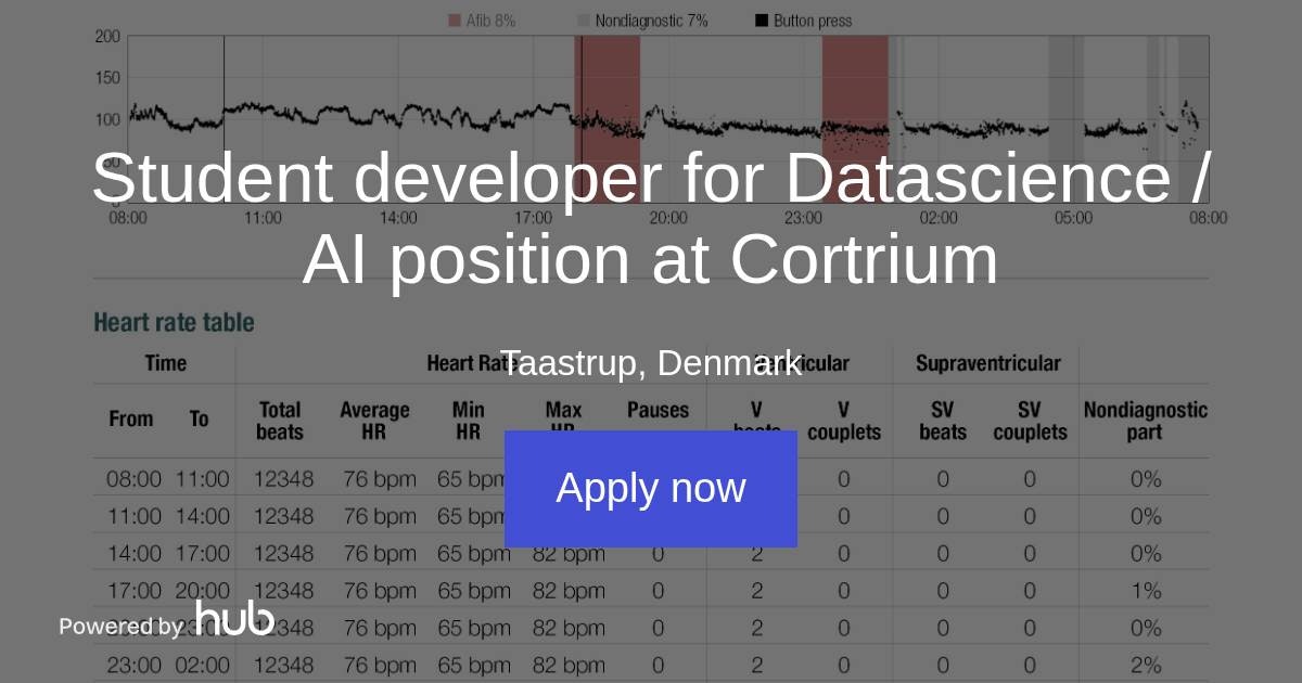The Hub | Student developer for Datascience / AI position at Cortrium | Cortrium