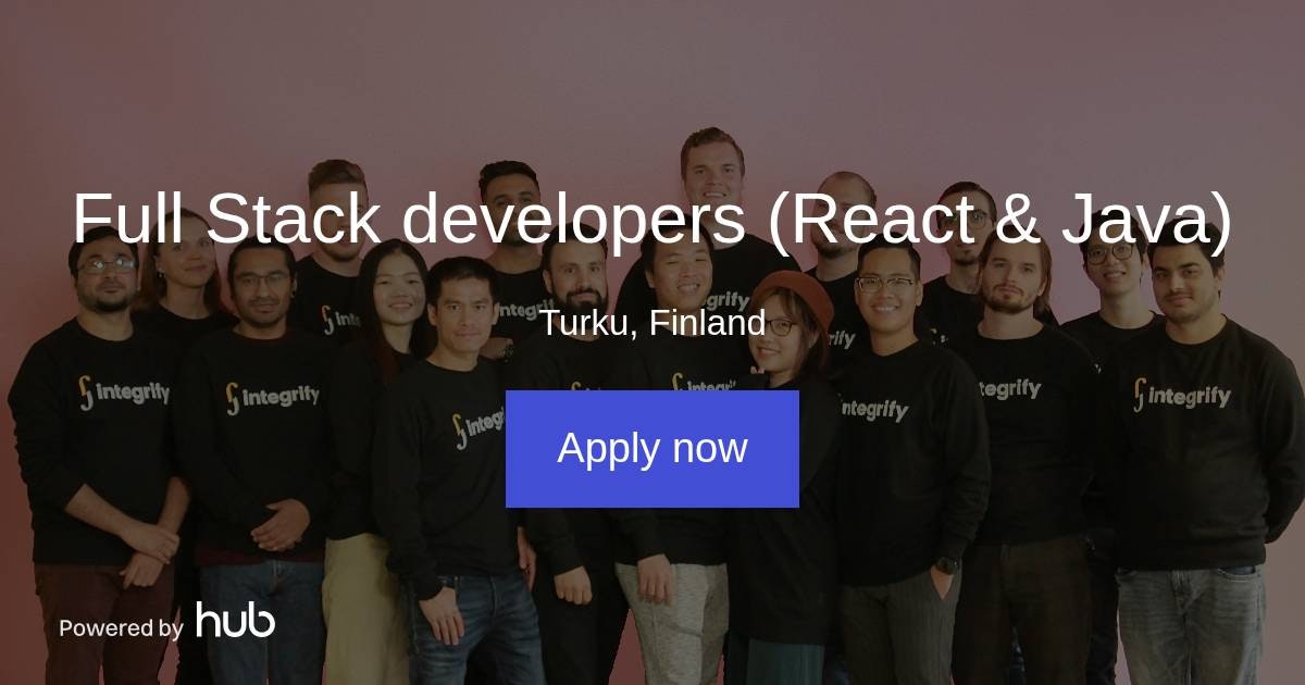 The Hub | Full Stack developers (React & Java) | Integrify Academy