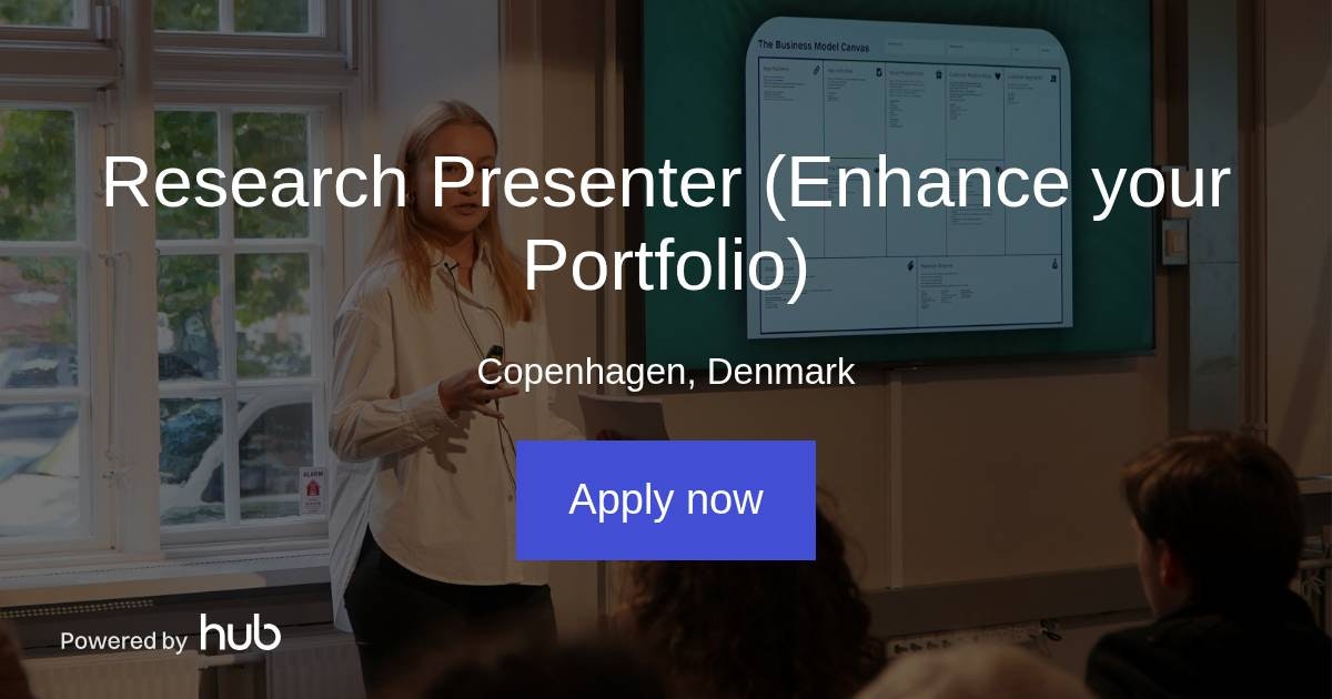 The Hub | Research Presenter (Enhance your Portfolio) | Station