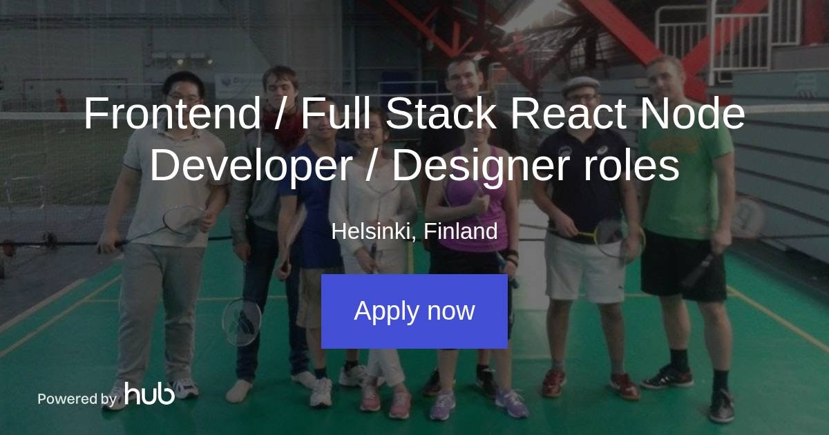 The Hub | Frontend / Full Stack React Node Developer / Designer roles ...