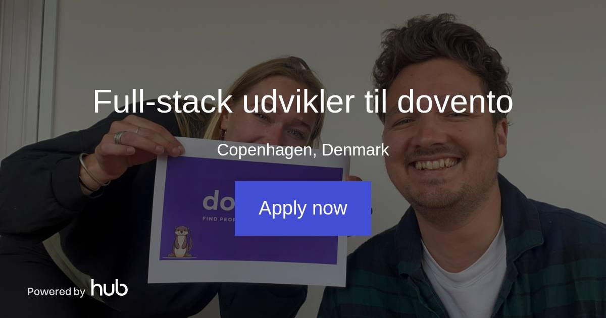 The Hub | Full-stack udvikler til dovento | dovento