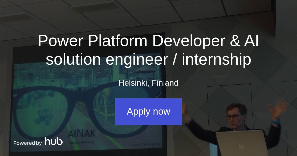 The Hub | Power Platform Developer & AI solution engineer / internship ...