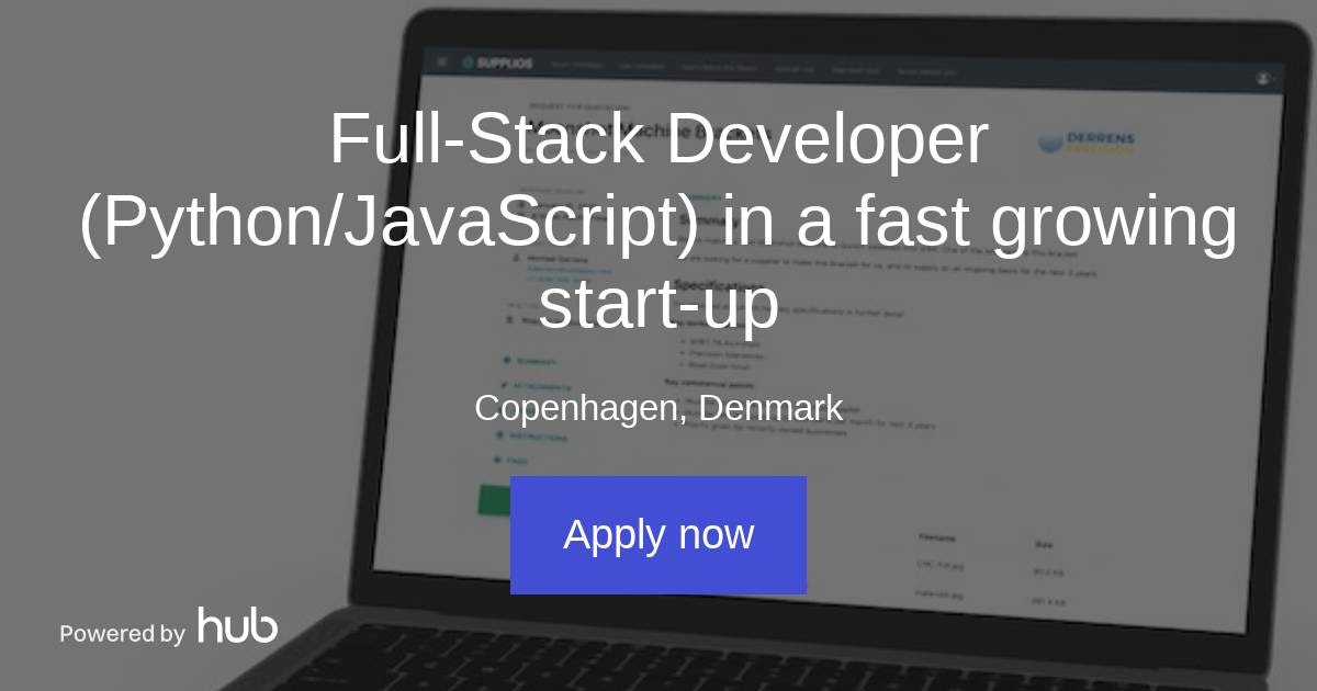 The Hub | Full-Stack Developer (Python/JavaScript) in a fast growing start-up | Supplios
